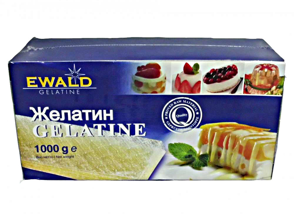 Желатин листовой Ewald 120+ Блюм, 1 кг